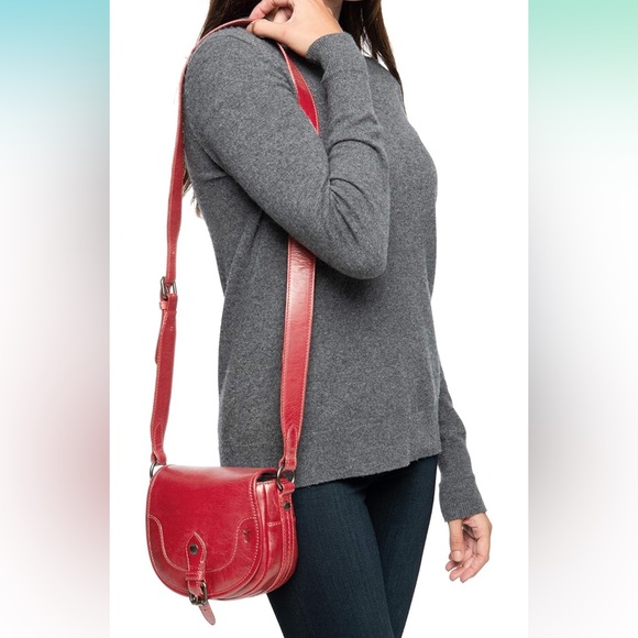 Frye | Bags | Frye Womens Melissa Button Red Saddle Bag Crossbody 0 ...